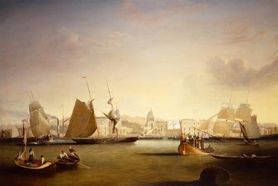 'Ships Sailing of Greenwich Palace, 1839 (Oil on Canvas)' Giclee Print ...