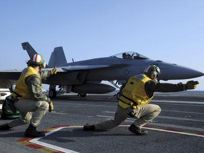 'Shooters Aboard the USS George H.W. Bush Give the Go-Ahead Signal to ...