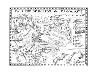 'Siege of Boston Map' Giclee Print | AllPosters.com