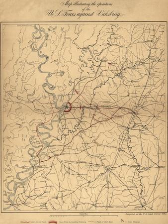 'Siege of Vicksburg - Civil War Panoramic Map' Art - Lantern Press ...