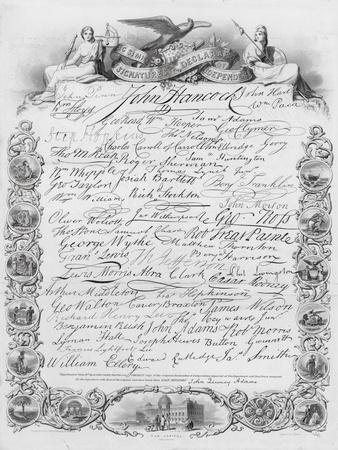 'Signatures to the Declaration of Independence (Engraving)' Giclee ...