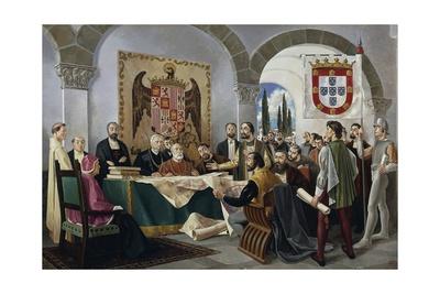 'Signing of Treaty of Tordesillas Between Spain and Portugal, June 7 ...