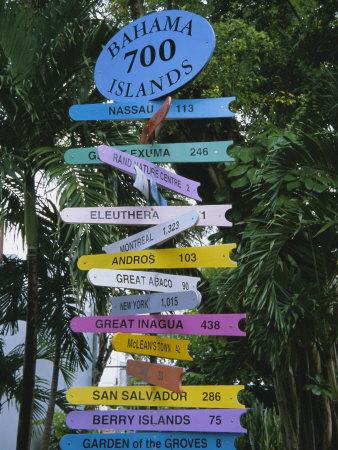 'Signpost, Freeport, Grand Bahama, Bahamas, Central America ...