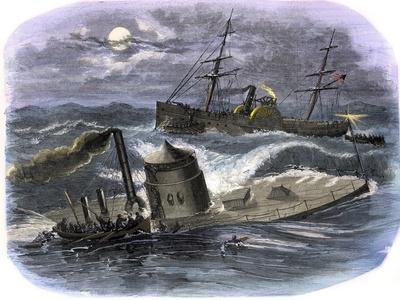 'Sinking of the Ironclad USS Monitor in a Gale Off North Carolina, c ...