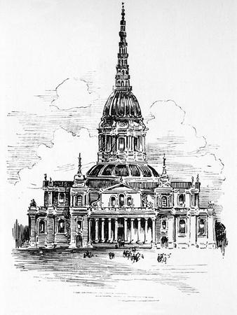 'Sir Christopher Wren's Final Design for St Paul's', 17th century ...