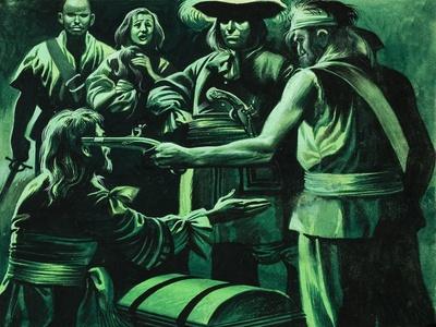 'Sir Henry Morgan and Chest of Treasure' Giclee Print - Ron Embleton ...