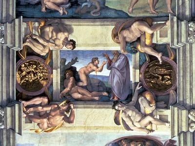 'Sistine Chapel Ceiling: Creation of Eve, with Four Ignudi, 1510 ...