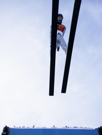 'Ski Jumper in Action Flying Off the Lip of the Jump, Salt Lake City ...