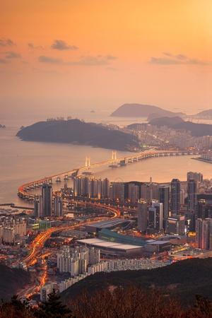Skyline of Busan, South Korea from above at dusk Photo | AllPosters.com