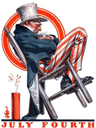 '"Sleeping Uncle Sam,"July 5, 1924' Giclee Print - Joseph Christian ...