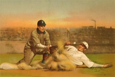 'Sliding into Third, Baseball Poster' Prints | AllPosters.com