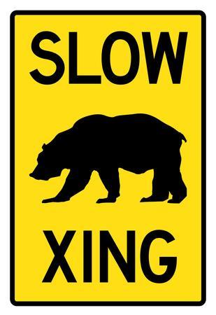 'Slow - Bear Crossing Sign Poster' Posters | AllPosters.com