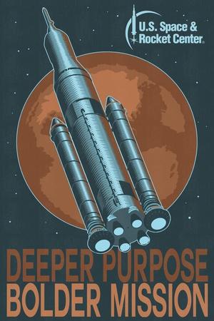'SLS Rocket and Mars' Posters - Lantern Press | AllPosters.com