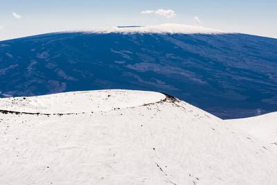'Snow on Mauna Kea, with Mauna Loa in the distance, Big Island, Hawaii ...