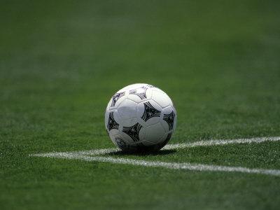 'Soccer Ball in Corner Kick Position' Photographic Print - Paul Sutton ...