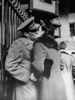'Soldier Giving a Farewell Kiss to His Lady Friend at Penn Station ...