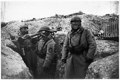 World War 1 Soldiers In Trenches With Gas Masks