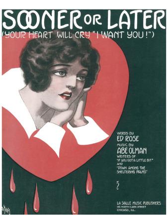 'Song Sheet Cover: Sooner Or Later Your Heart Will Cry I Want You ...