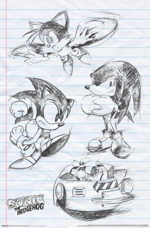 Sonic the Hedgehog (1991): Classic - Pencil Sketch Collage Print ...