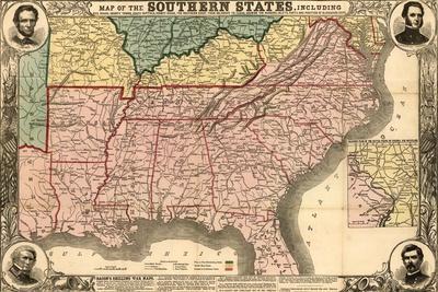Southern States During the Rebellion - 1863 | AllPosters.com