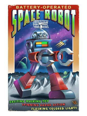 'Space Robot' Posters - Lantern Press | AllPosters.com