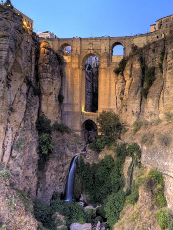 'Spain, Andalucia, Ronda, Ronda Village and Ponte Nuovo Bridge ...