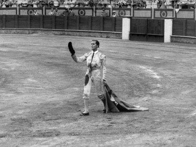 'Spanish Matador Luis Miguel Dominguin Doffing His Cap as He ...