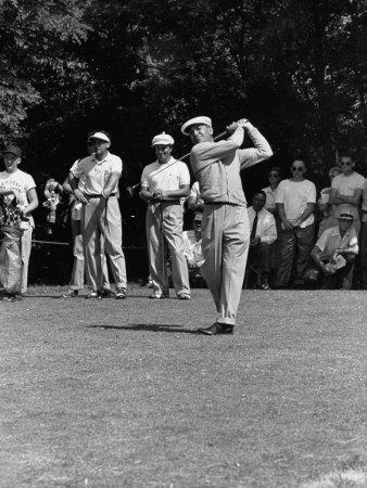 'Spectators Watching Ben Hogan, Drive a Ball, at the National Open Golf ...