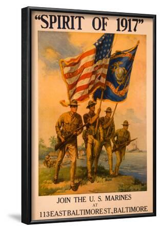 'Spirit of 1917 Join US Marines War Vintage Ad Poster Print' Prints ...