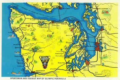 'Sportsman and Tourist Map, Olympic Peninsula - Olympic National Park ...