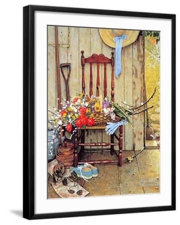 'Spring Flowers' Giclee Print - Norman Rockwell | AllPosters.com