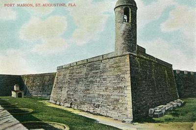 'St. Augustine, Florida - Fort Marion Scene' Poster - Lantern Press ...