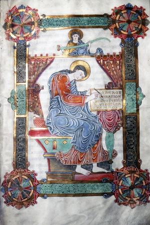 'St. Matthew writing his Gospel, Anglo-Saxon work, c1062-65' Giclee ...