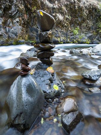 'Stacked Rock Formations in the South Fork of the Walla Walla River ...