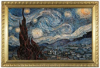 'Starry Night Poster with Gilded Faux Frame Border' Prints | AllPosters.com