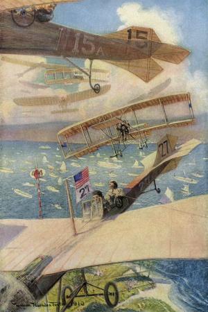 'Start of Aviation: American Biplanes during an Aircraft Race in 1910 ...