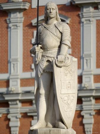 'Statue of Roland in Front of the House of the Blackheads, Melngalvju ...