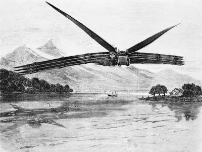 'Steam Engined Airplane Flying' Giclee Print | AllPosters.com