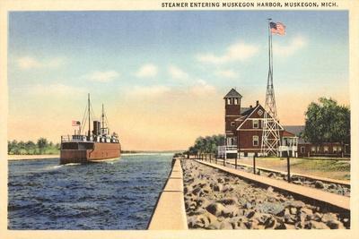 'Steamer, Muskegon Harbor, Michigan' Posters | AllPosters.com