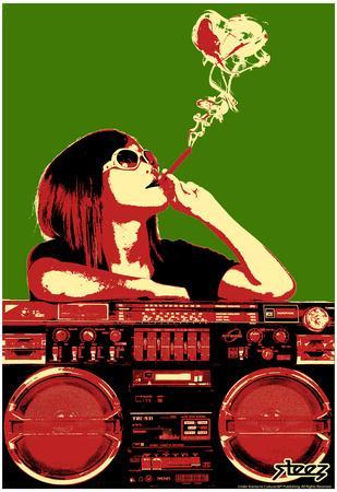 'Steez Boom Box Joint - Red/Green Art Poster Print' Posters ...