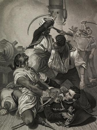'Stephen Decatur Fighting Algerine' Giclee Print | AllPosters.com