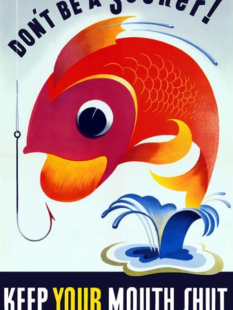 'Vintage WW2 Poster of a Colorful Fish Jumping from a Pond ...