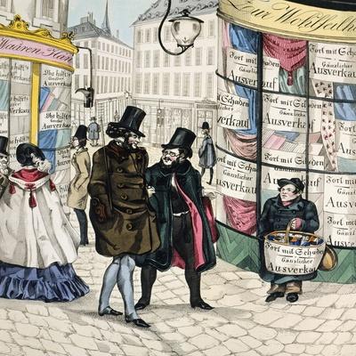 'Street with Posters, Ca 1840, Germany 19th Century Print' Giclee Print ...