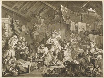 'Strolling Players Rehearsing in a Barn' Prints - William Hogarth ...