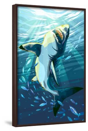 'Stylized Great White Shark' Posters - Lantern Press | AllPosters.com
