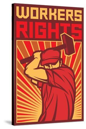 'Stylized Workers Rights Poster' Stretched Canvas Print | AllPosters.com