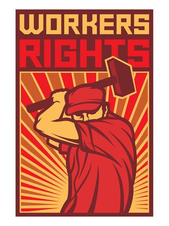 'Stylized Workers Rights Poster' Posters | AllPosters.com