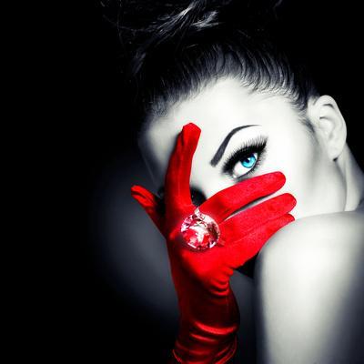 'Beauty Fashion Glamorous Model Girl Portrait' Photographic Print ...