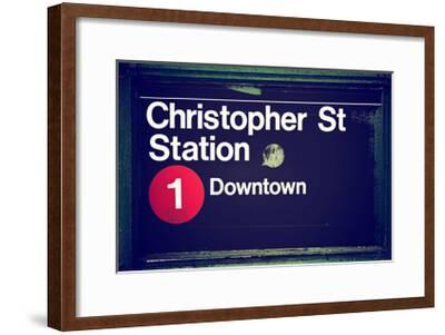 'Subway Station Sign, Christopher Street Station, Downtown, Manhattan ...