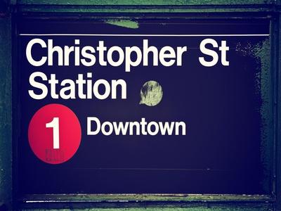 'Subway Station Sign, Christopher Street Station, Downtown, Manhattan ...